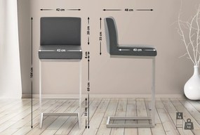 Sada 2 barových židlí Paros umělá kůže – šedá