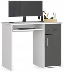 Počítačový stůl PIN - bílá/grafit