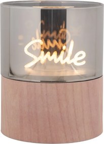 Hnědá svíčka Smile Led Candle - Ø 8*10 cm / 3*AAA