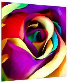 Barevný obraz abstraktní růže (50x50 cm)