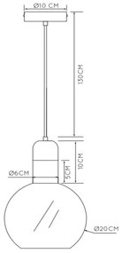 Lucide 34438/20/65 - Lustr na lanku JULIUS 1xE27/40W/230V