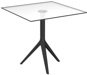 VONDOM - Čtvercový stůl MARI-SOL skleněná deska - různé velikosti (tříramenná podnož)