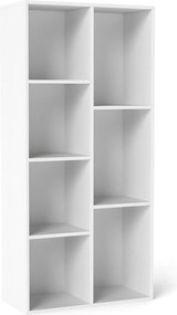 Costway 7 Cube Bookshell Volně stojící Cube Police Vertikální nebo Horizontální