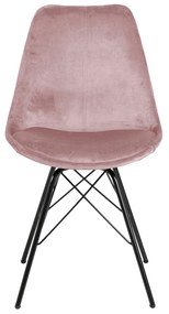 Čalouněná židle v industriálním stylu Velur Růžová FLYS