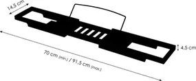 MSV podnos do vany bambusový s nastavitelnou délkou / 70 cm - 91.5 cm