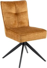 Designová otočná židle Narayan hořčicový samet