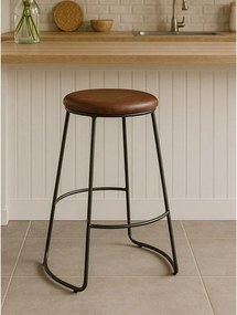 Černá/hnědá čalouněná barová stolička (výška sedáku 64 cm) Brixton – Premier Housewares