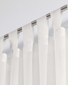 Záclona voálová jednoduchá na poutka barva krémová látka poloprůhledná, pletený vzor