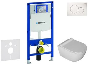 Geberit Duofix - Set předstěnové instalace, klozetu Gaia a sedátka softclose, tlačítko Sigma01, alpská bílá SANI11CA3104