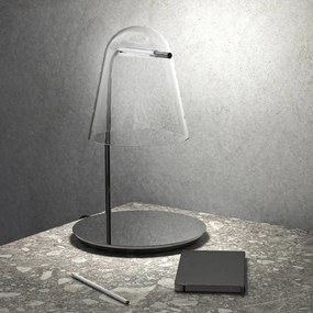 Prandina Sino T3 LED stolní lampa čirá/černá chrom