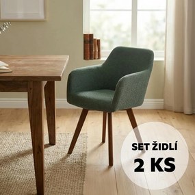 Set - 2 ks Jídelní židle AVENBERG NORD zelená