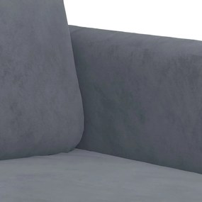 2dílná sedací souprava s polštáři tmavě šedá samet 3202035
