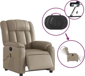 Elektrické masážní polohovací křeslo cappuccino umělá kůže 3205263