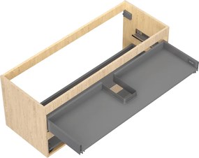 Mexen Box-A, závěsná skříňka 120 cm, 2 zásuvky, dub, 91AX0-1200-470-2-81