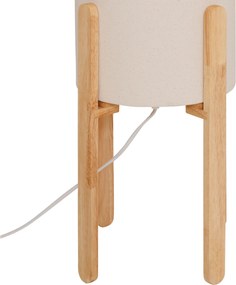 Stojací lampa textilní stínidlo RAFA dřevěné nohy, Ø 24 x 107 cm