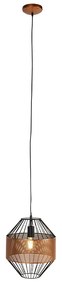Designová závěsná lampa měděná s černou 30 cm - Mariska