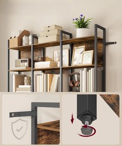Knihovna Vasagle Eleven 128 cm černá/hnědá