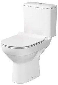 Cersanit City - WC kombi se sedátkem SoftClose, zadní odpad, boční napouštění, CleanOn, bílá K35-037