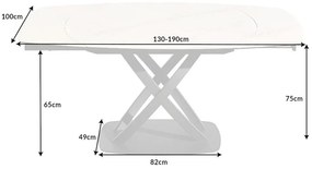 Massive home | Jídelní stůl INCEPTION WHITE 130-190 CM keramika rozkládací