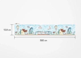 Dětská samolepící bordura na zeď Vlaček | 5 m x 13.8 cm | DWBD8027