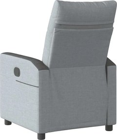 Elektrické polohovací křeslo světle šedé textil 3324038