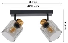 Brilagi - Bodové svítidlo HYGGE 3xE14/15W/230V černá/kouřová
