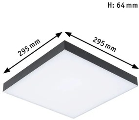 Paulmann 79907 Velora, černý subtilní stropní LED panel Rainbow dynamic RGBW, 13,2W LED 3000-6500K, 29x29cm, dálkové ovládání