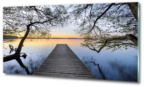 Wallmuralia Foto obraz sklo tvrzené Molo nad jezerem 100x50