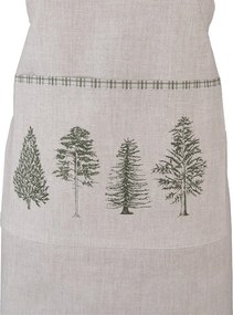 Béžová bavlněná zástěra se stromky Natural Pine Trees - 70*85 cm