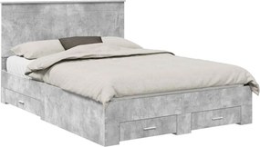 Rám postele s čelo Betonově šedá 140 x 200 cm Kompozitní dřevo 3409652