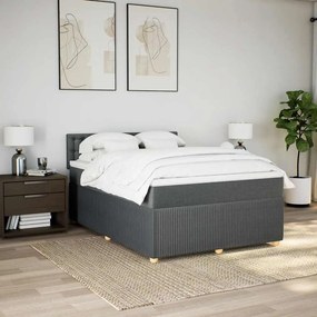 Box spring postel s matrací tmavě šedá 160x200 cm textil 3287522