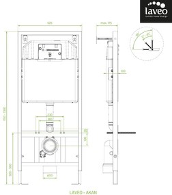 Laveo Laveo, závěsný set pod omítku Akan + závěsná WC mísa Desna s toaletním sedátkem z duroplastu, Vortex splachování, bílá lesklá, LAV-SETDESNAGD