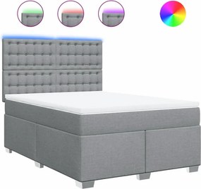Box spring postel s matrací světle šedá 160 x 200 cm textil 3292853