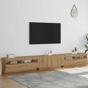 TV stolek s LED dub artisan 300x35x40 cm kompozitní dřevo 3329170