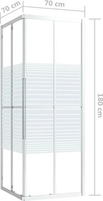 vidaXL Sprchová kabina ESG 70 x 70 x 180 cm [150760] Barva: stříbrná a bílá