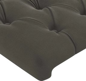 Čelo postele s LED tmavě šedé 180x7x118/128 cm samet 3122821