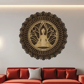 dřevo života 5 vrstvá mandala VNITŘNÍ KLID Zvolte rozměr (cm): 80x80, Zvolte barvu dekoru: Dub zlatý