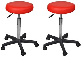 Kancelářské stoličky 2 ks červené 35,5 x 84 cm umělá kůže - Default Title
