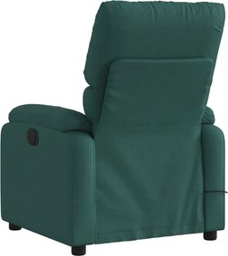 Elektrické masážní polohovací křeslo tmavě zelené textil 3204818