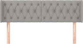 Čelo postele typu ušák světle šedé 163x16x78/88 cm textil 3119110