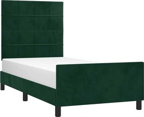 Rám postele bez matrace tmavě zelená 90 x 190 cm samet 3125730