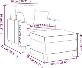 Křeslo s podnožkou vínové 60 cm textil 3201087