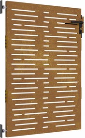 Zahradní branka 85 x 150 cm z corten oceli čtvercový design 153247