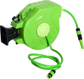 Outsunny Navíječ hadice 20+2m Automatický otočný zahradní hadicový naviják 180° Zelený | Aosom