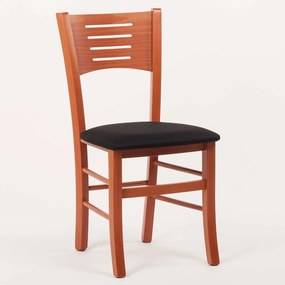 Stima Židle VERONA s čalouněným sedákem Odstín: Třešeň, Látky: LUX černá 23