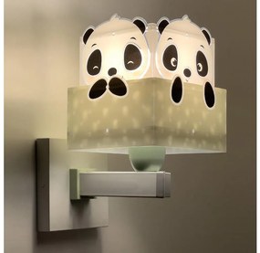 Dalber 63169H - Dětské nástěnné svítidlo PANDA 1xE27/60W/230V zelená