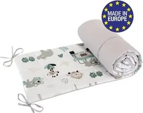 Bomimi MANTINEL do postýlky 180 cm, POJÍZDNÁ ZOO, ŠEDÁ xy