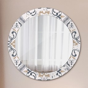 Kulaté dekorativní zrcadlo Retro dlaždice fi 70 cm