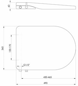 Sapho JALTA WC kombi, Rimless, s elektronickým bidetem CLEAN STAR, spodní/zadní odpad, bílá LB402-1