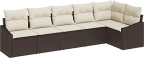 Set pohovek 6 ks Hnědá polyratan 3346738